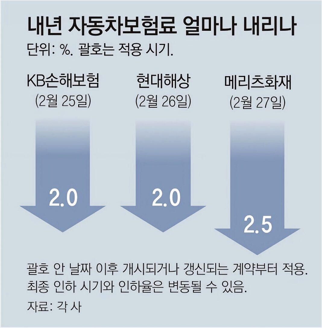 자동차보험료 내년 2%대 인하, 실손보험료는 평균 8.9% 인상 | EVPOST